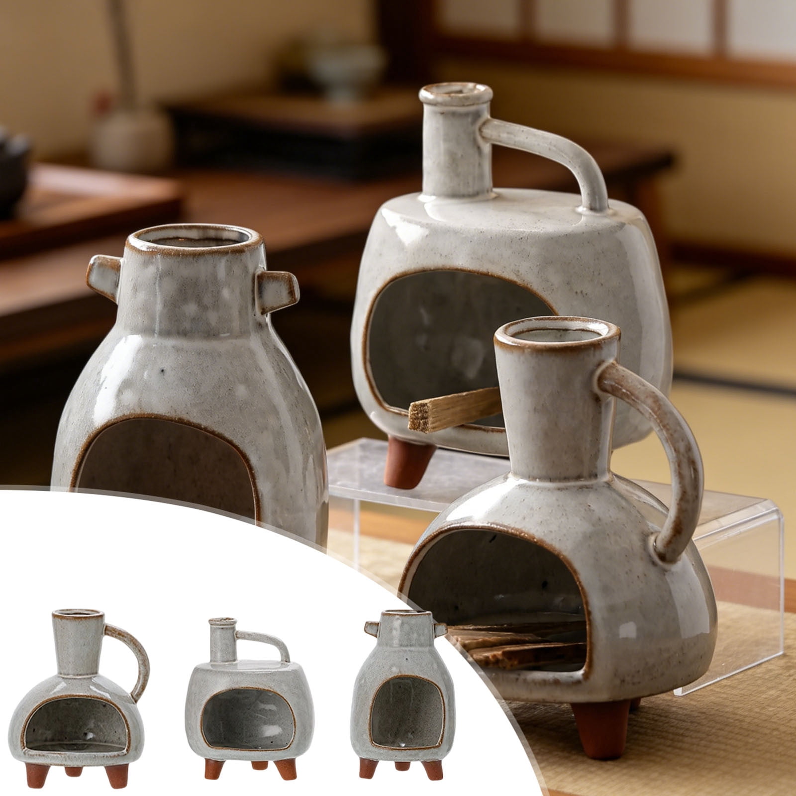 Ceramic Chimney Incense Burner Bowl, Heat-Resistant Palo Santo Aroma ...