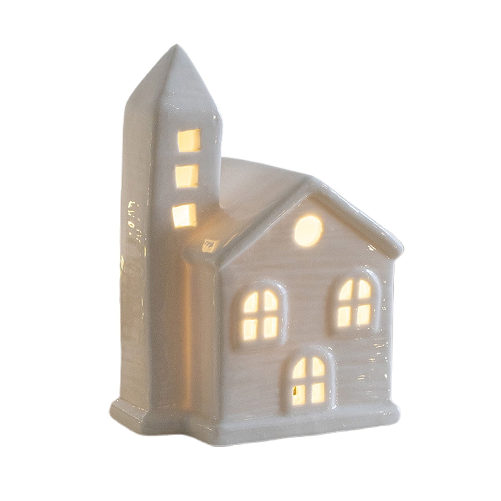 Ceramic Christmas House Night Light With Led Warm White Glow – Cozy ...
