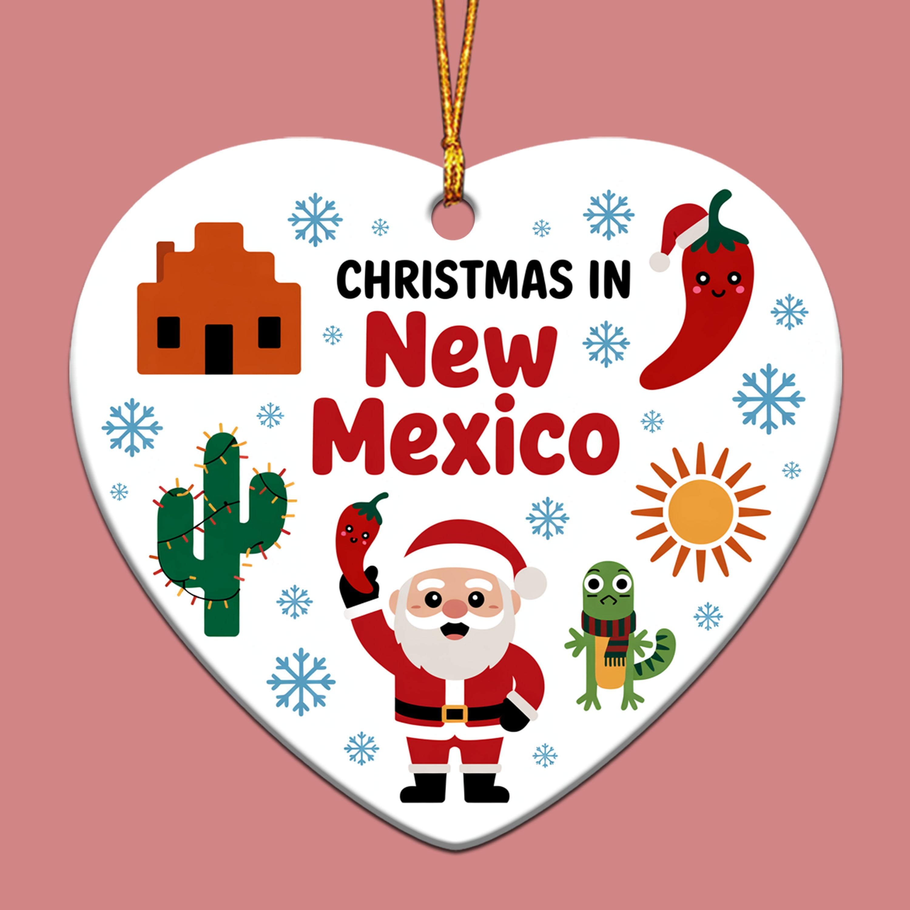 Ceramic Christmas Ornament - Christmas in New Mexico, Christmas Tree ...