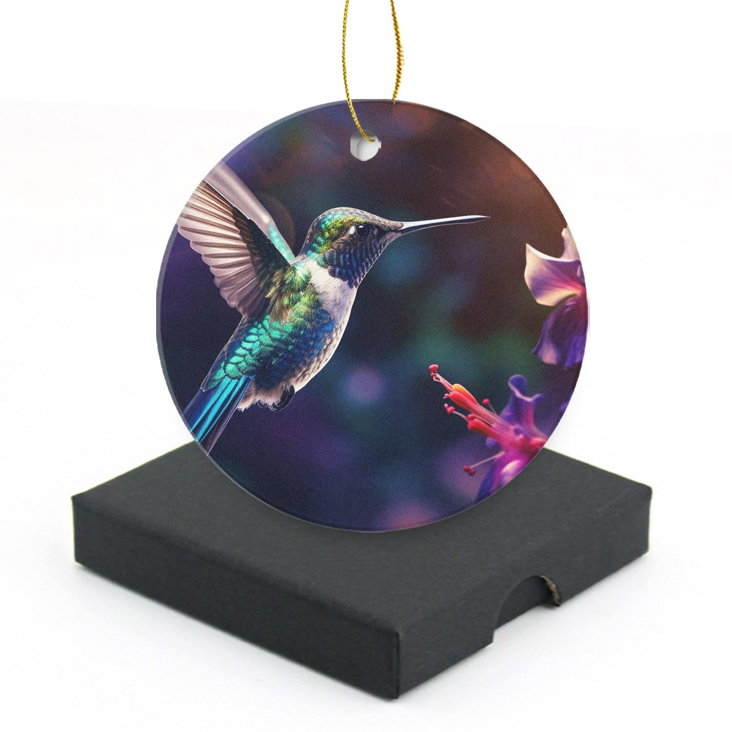 Ceramic Christmas Ornament Circle Pedent,Leaf Patterns with Tiny Green ...