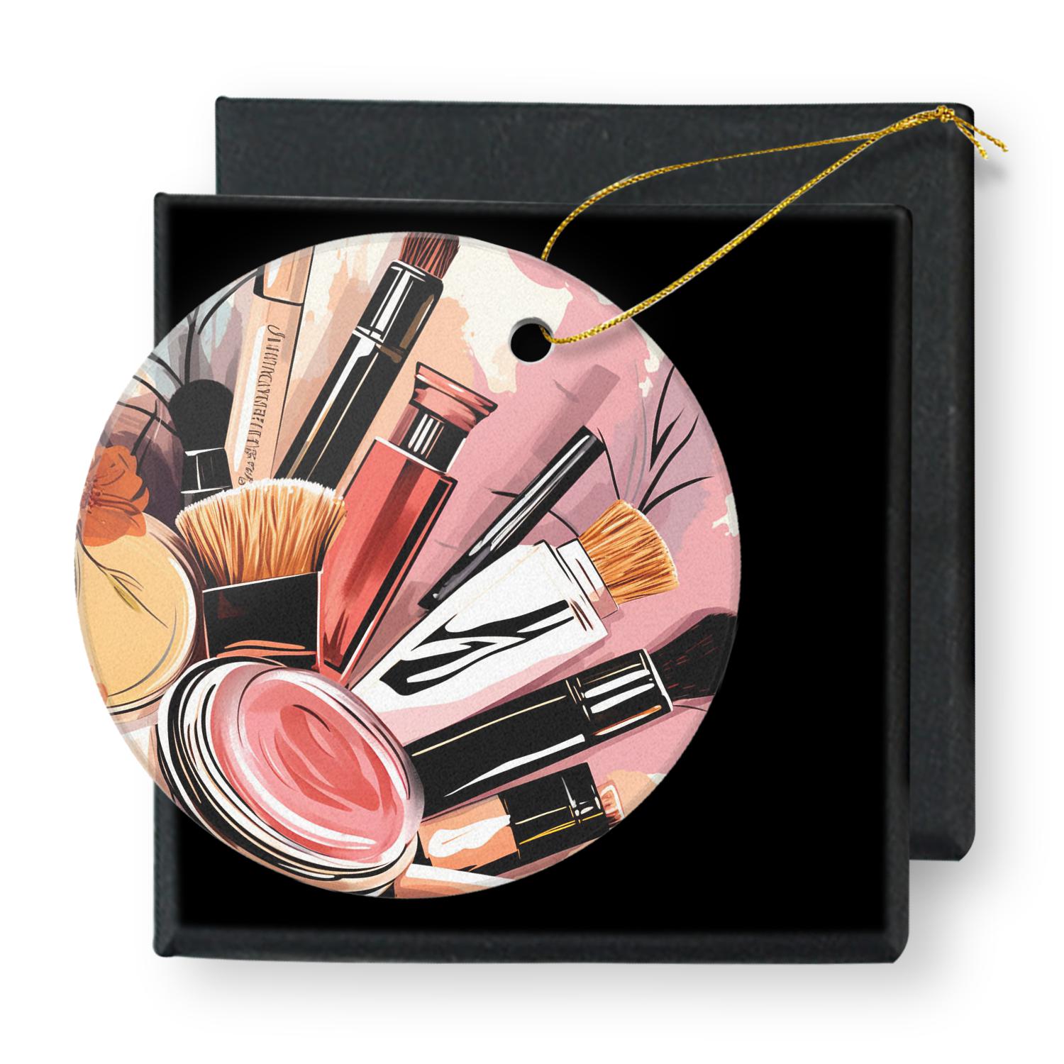 Ceramic Christmas Ornament Circle Pedent,cow on the background of sky ...