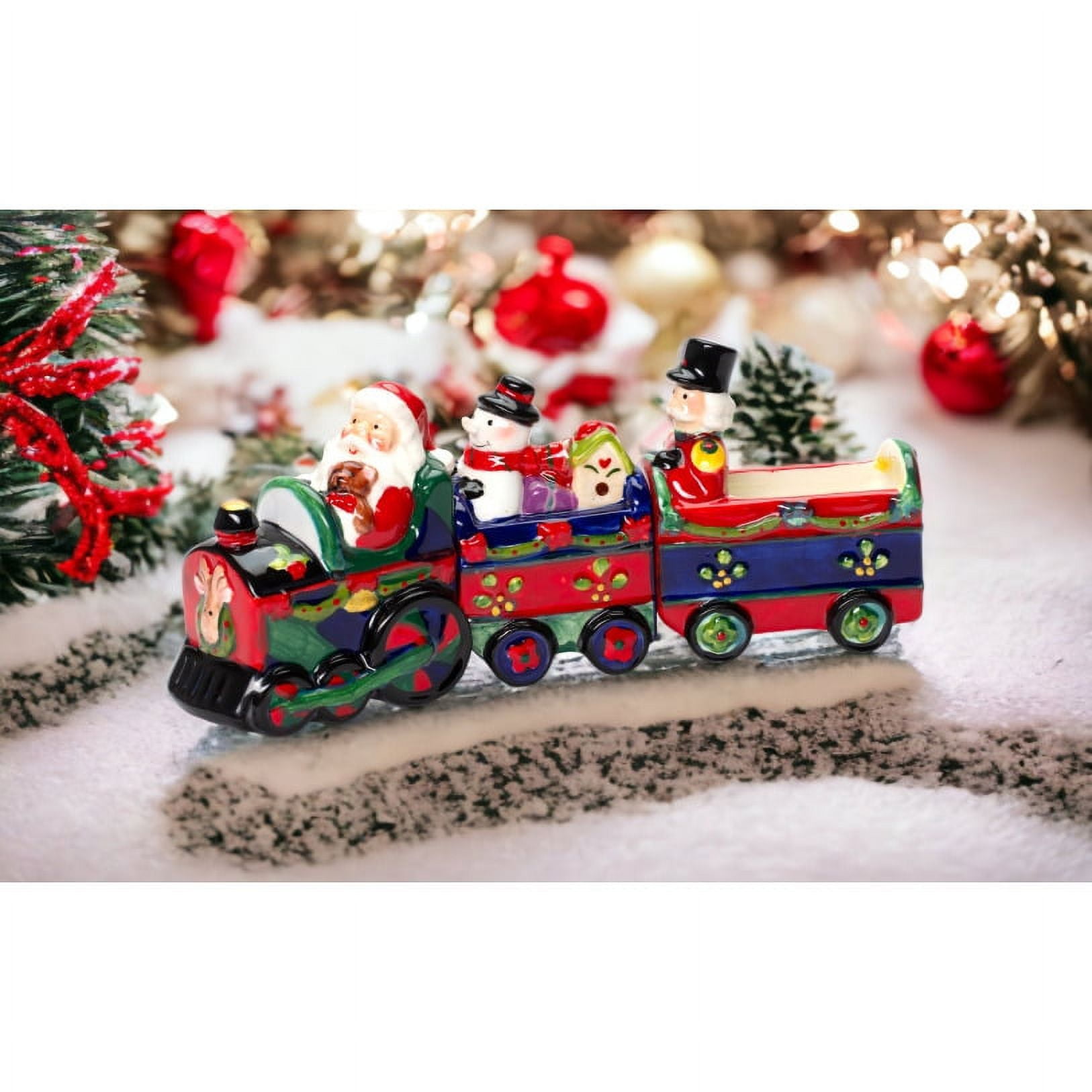 Ceramic Christmas Train Salt and Pepper Shakers Set of 3, Holiday Home ...