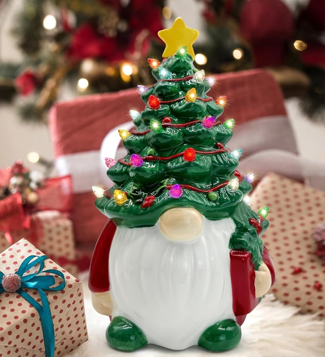 Ceramic Christmas Tree, Christmas Gnomes Decorations for Table Indoor ...