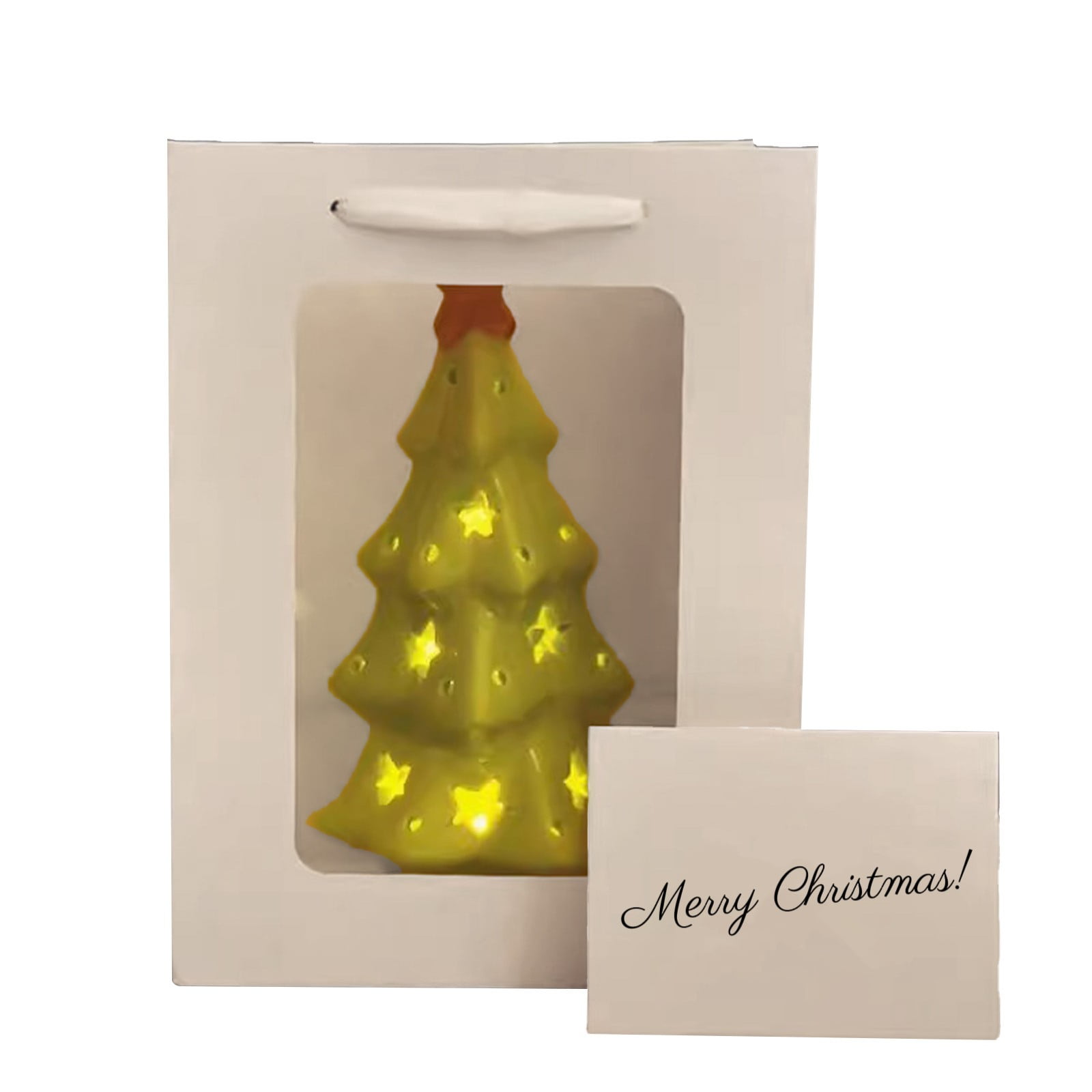 Ceramic Christmas Tree Desktop Ornament Household Decoration Small ...