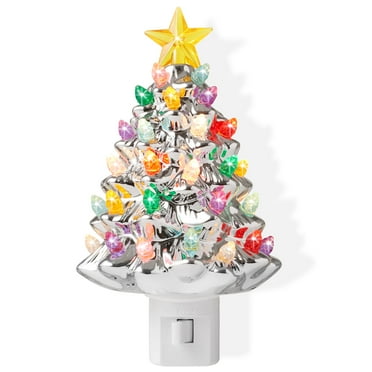 Milltown Merchants Ceramic Christmas Tree Night Light (Pearl Violet ...