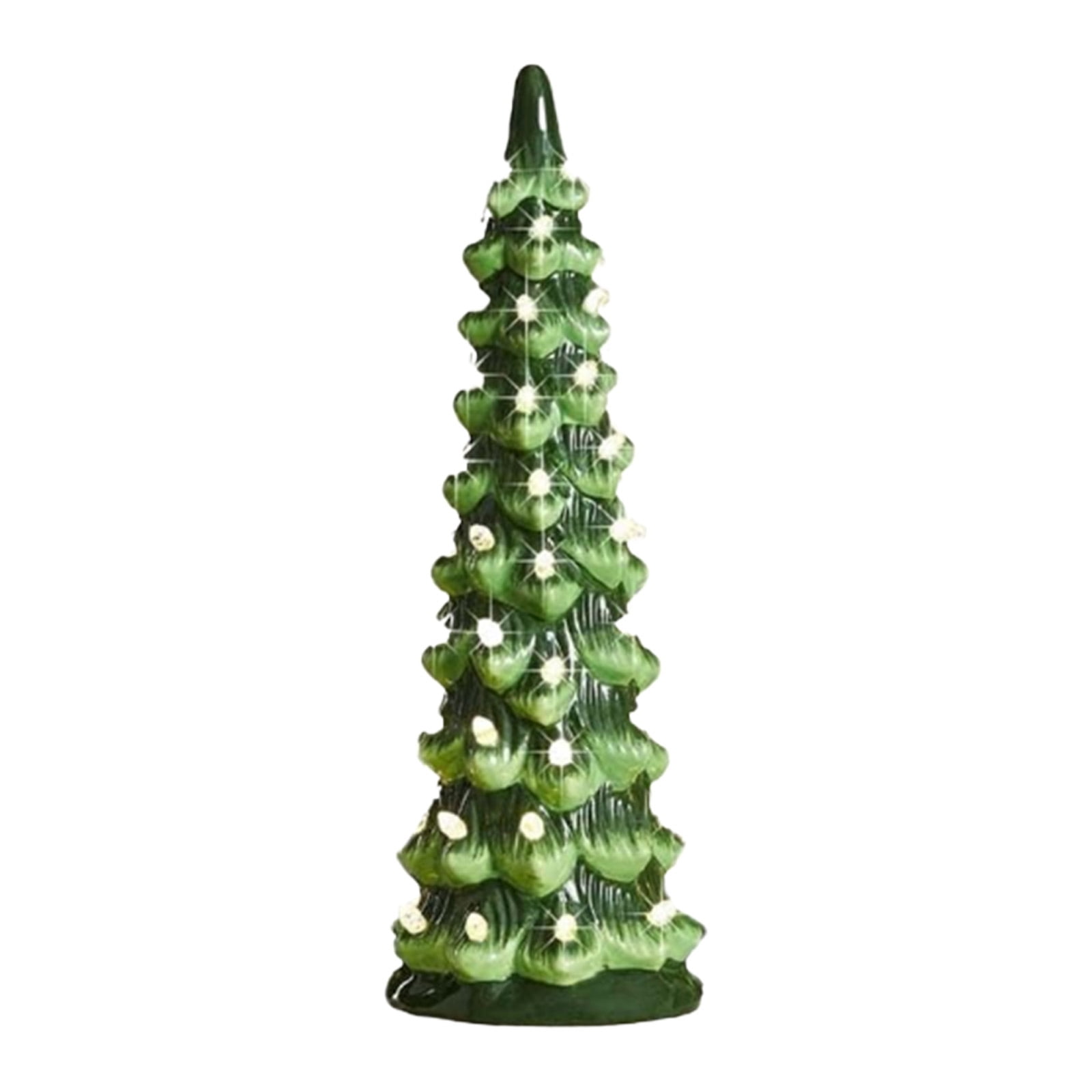 Ceramic Christmas Trees, Pre-Lit Hand-Painted Tabletop Holiday ...