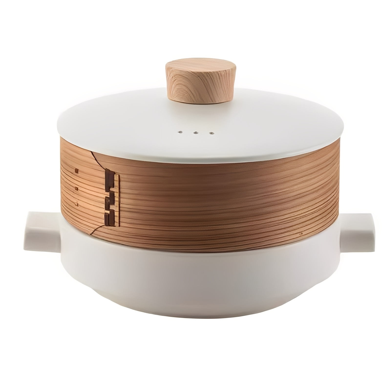 Ceramic Clay Pot And Bamboo Steamer,Steamer Pots,Soup Pot,Steam Stew ...