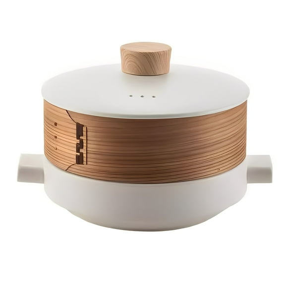Ceramic Clay Pot And Bamboo Steamer,Steamer Pots,Soup Pot,Steam Stew ...