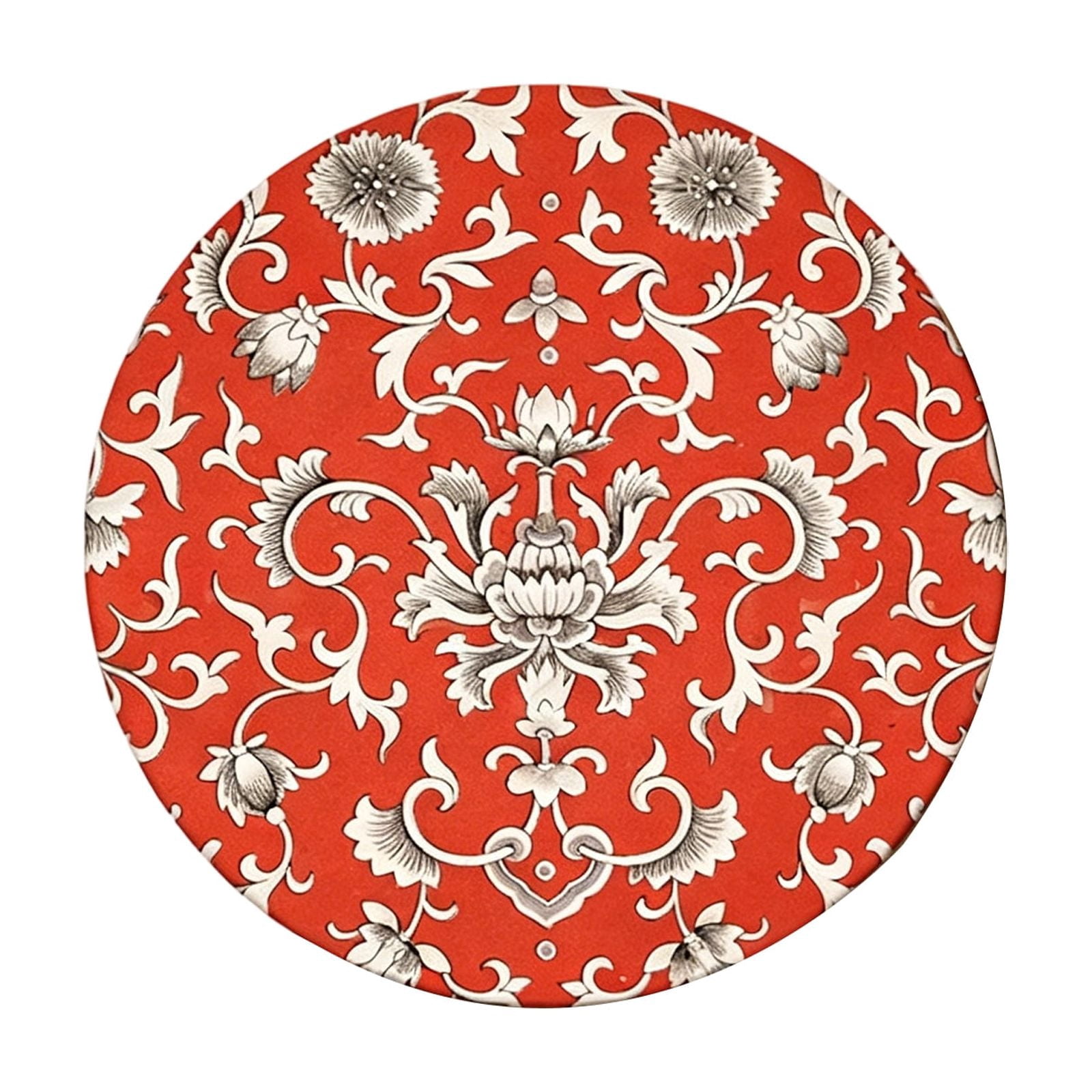 Ceramic Coaster with Floral Pattern Absorbent Surface and Cork Base for ...