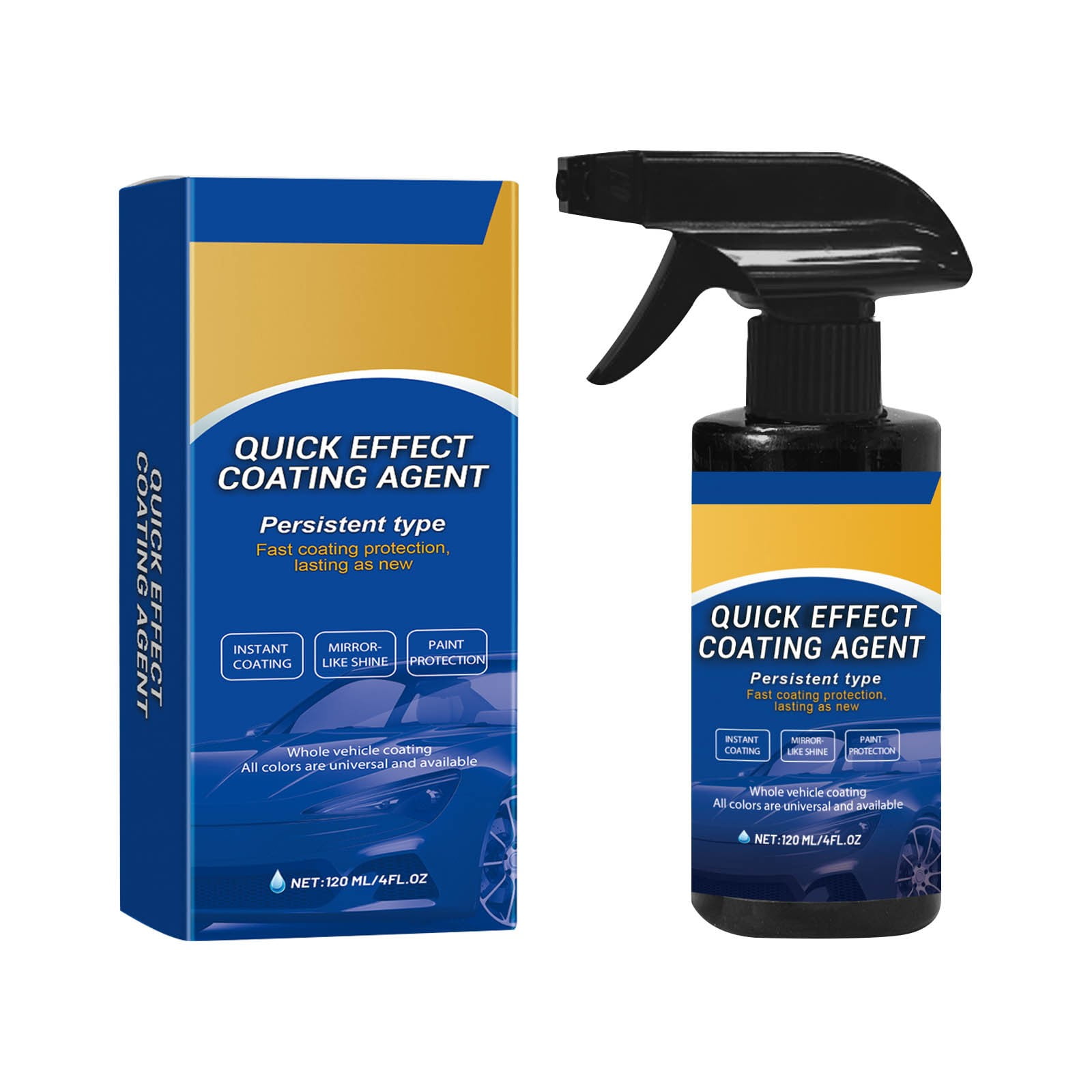 Ceramic Coating Spray Car 120ml - Hydrophobic Sealant Gloss Enhancer, Polymer Paint Protectant ...