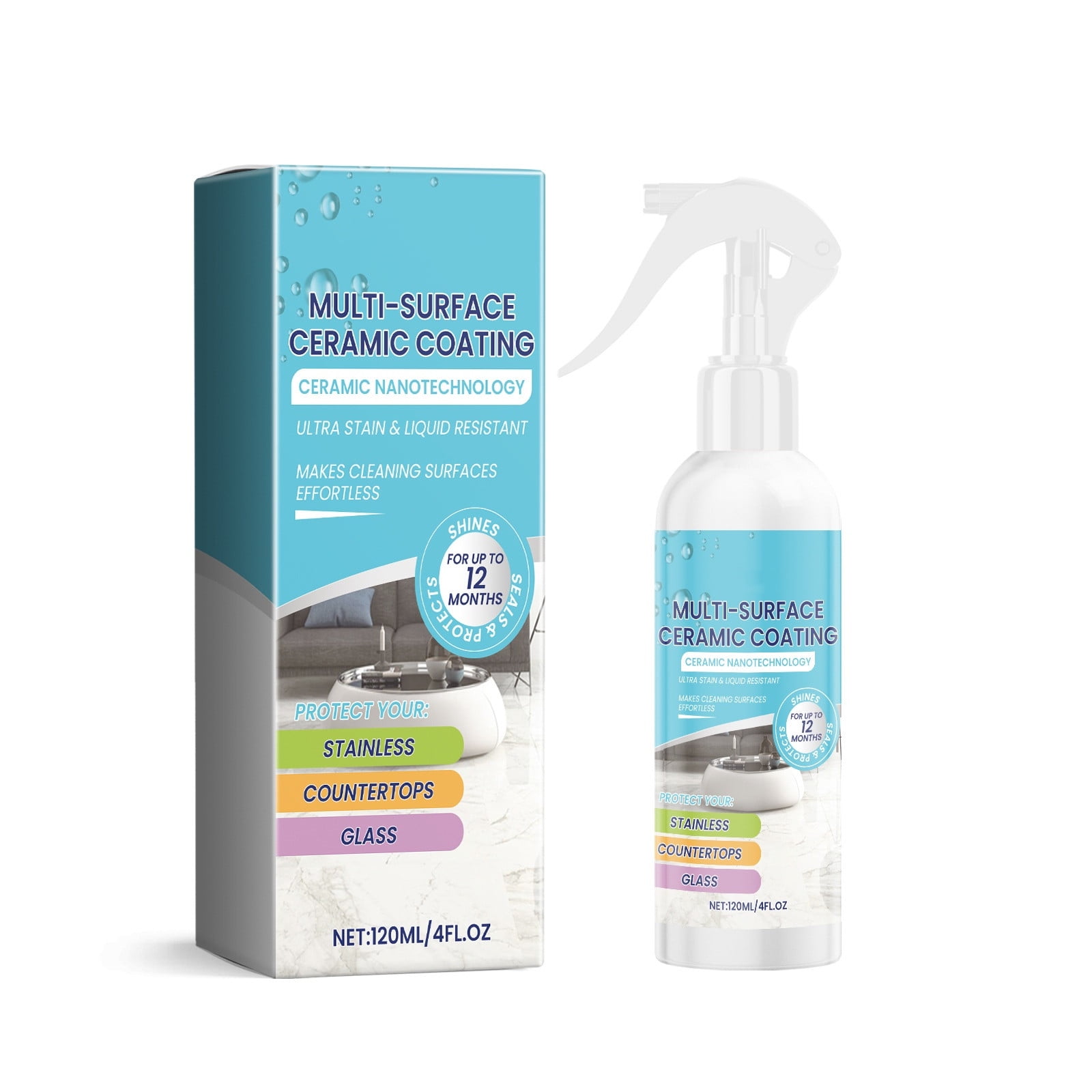 Ceramic Coating Spray Kit, Home Ceramic Coating,Ceramic Coating Spray - Shine, Seal & Protect ...