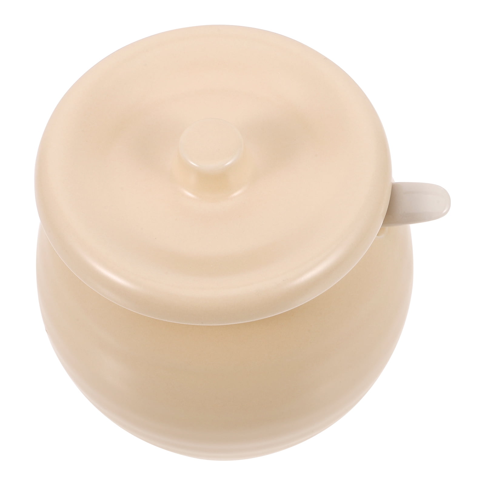 1 Set Ceramic Lard Container with Spoon Spice Storage Jar 300ml Kitchen ...