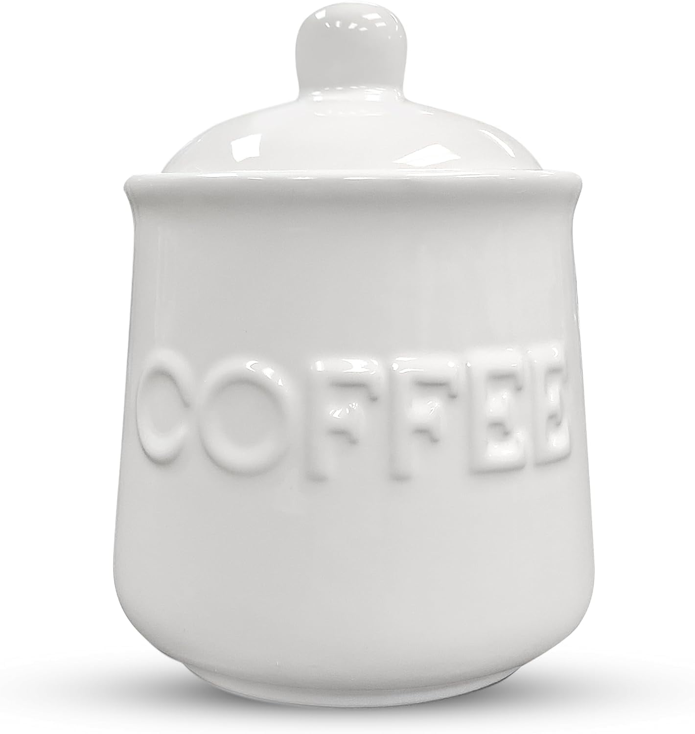 Ceramic Coffee Canister - Embossed Coffee Jar with Air-Sealed Lid ...