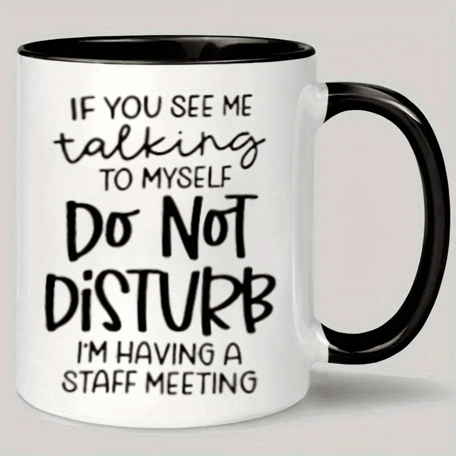 , Ceramic Coffee Cup with Heat Insulation Design - "Do Not Disturb, I'm ...