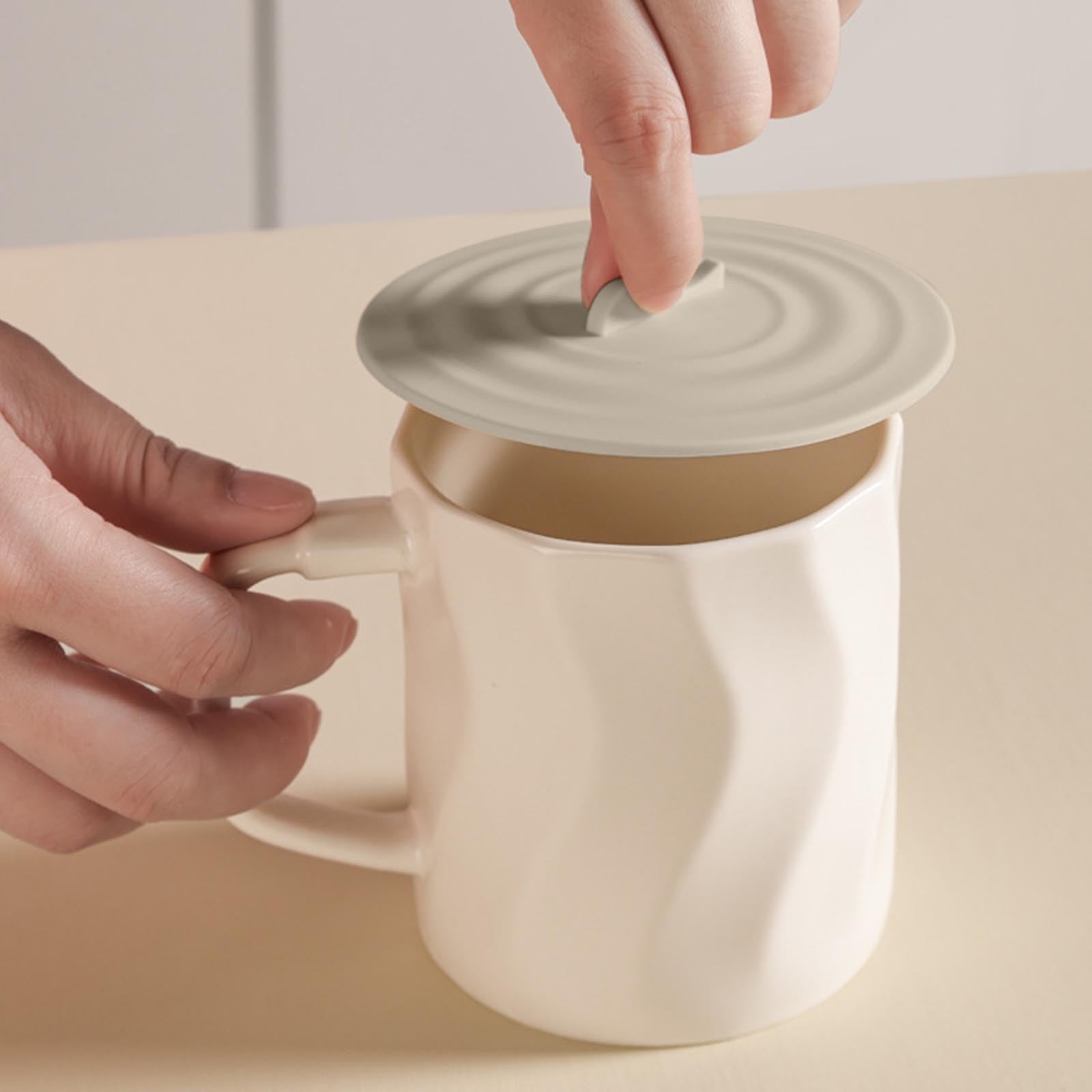 Ceramic Coffee Cup Lid with Colorful Design-Perfect for Tea,Milk,and ...
