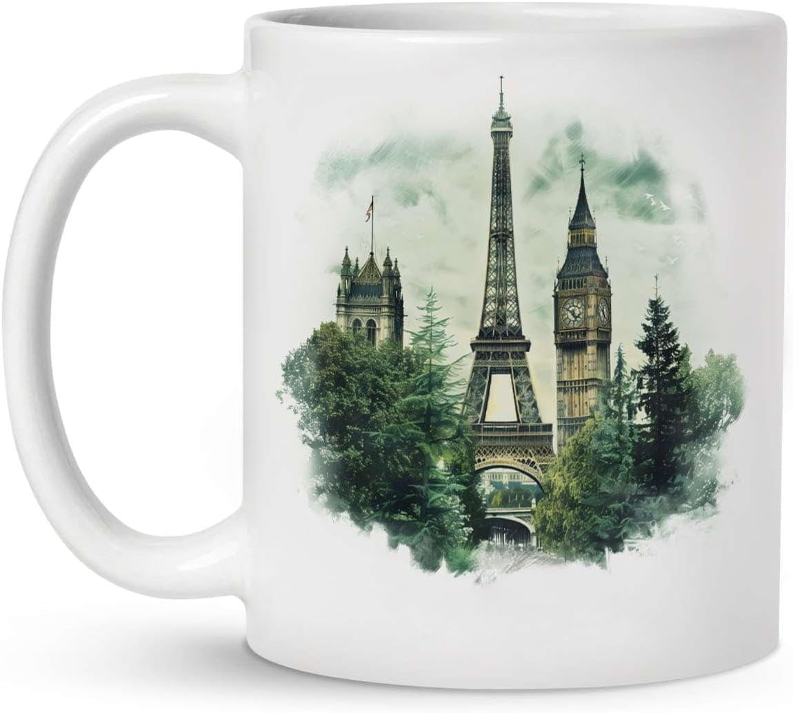 Ceramic Coffee Cup Novelty Train Coffee Mug Sunset Landscape Ceramic ...