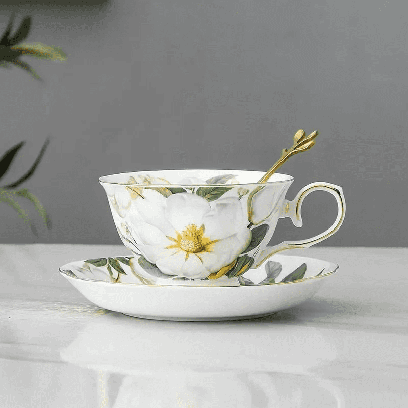 Ceramic Coffee Cup Saucer Spoon Set. - A, 200ML - Walmart.com