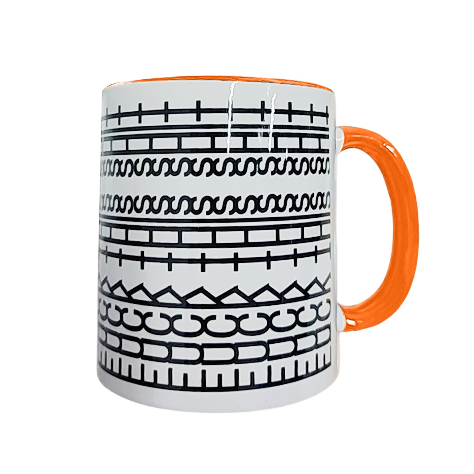 Ceramic Coffee Mug – 11 Oz, Artistic Black & White Geometric Patterns ...