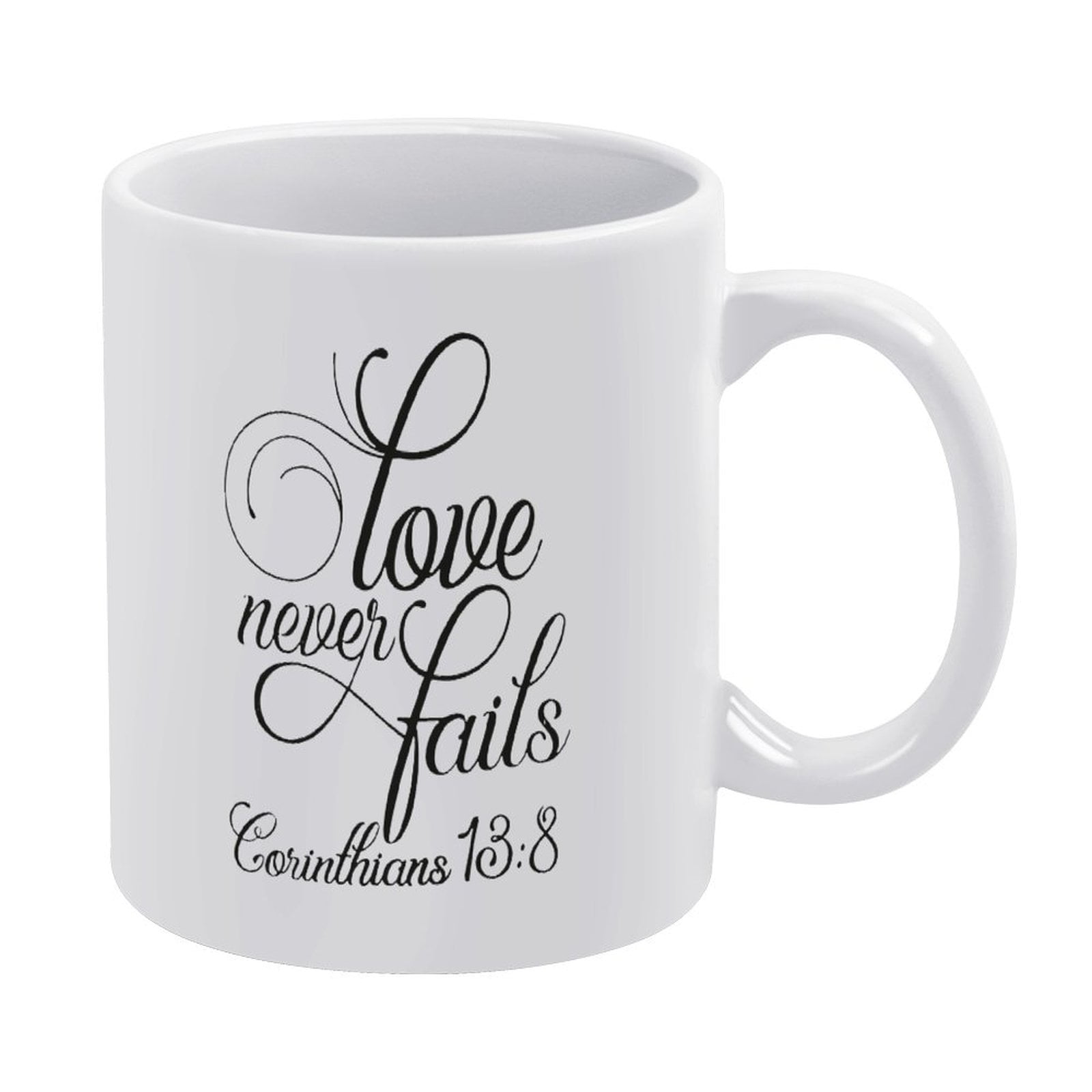 Ceramic Coffee Mug 11 Oz Love Never Fails Corinthians 188 Novelty ...
