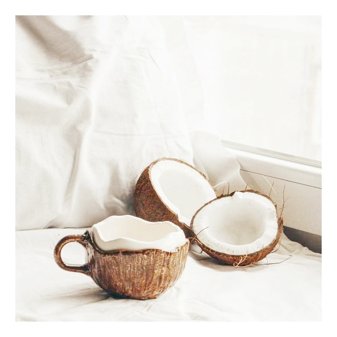 Ceramic Coffee Mug, Coffee Cup, 8.5-10 oz, Coconut Shell Shape ...