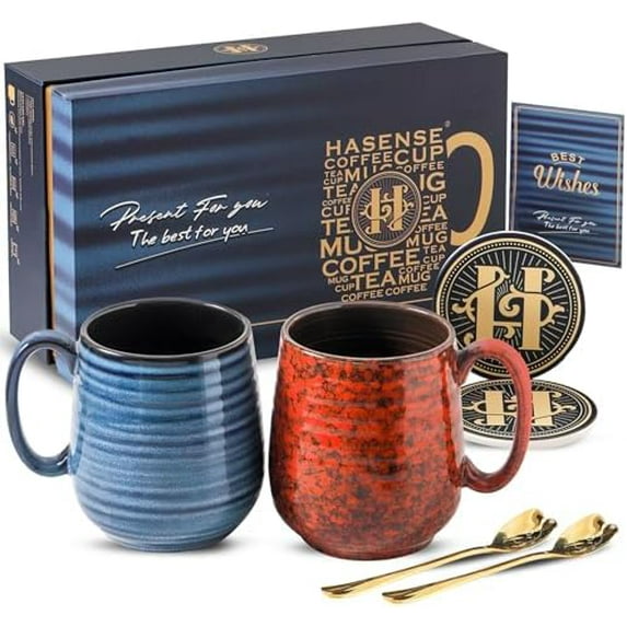 Ceramic Coffee Mug Set of 2, 20 Oz Tea Cups for Women and Men, Handmade ...