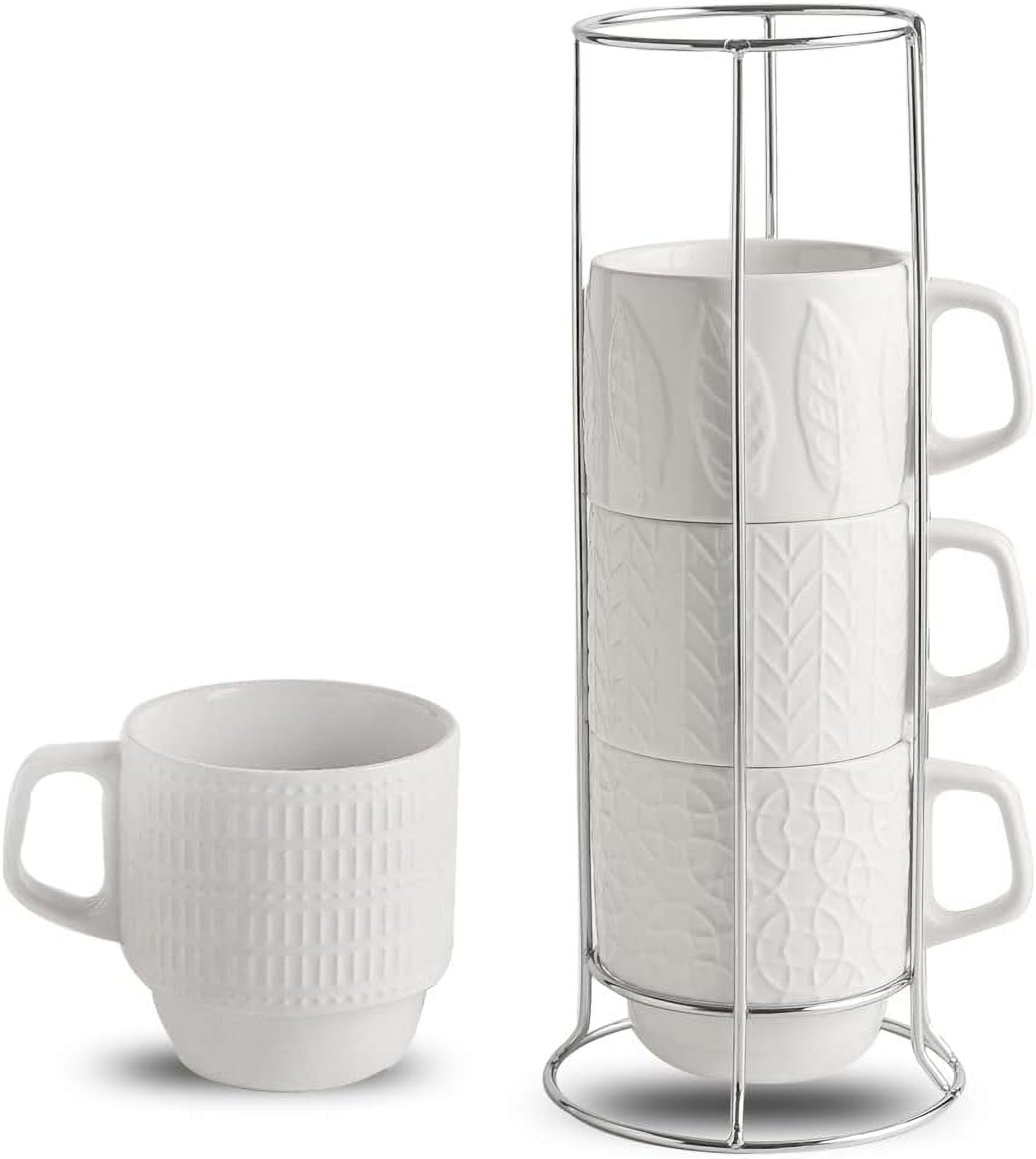 Ceramic Coffee Mug Set with Stand, 16 oz Coffee Mug for Coffee, Tea ...