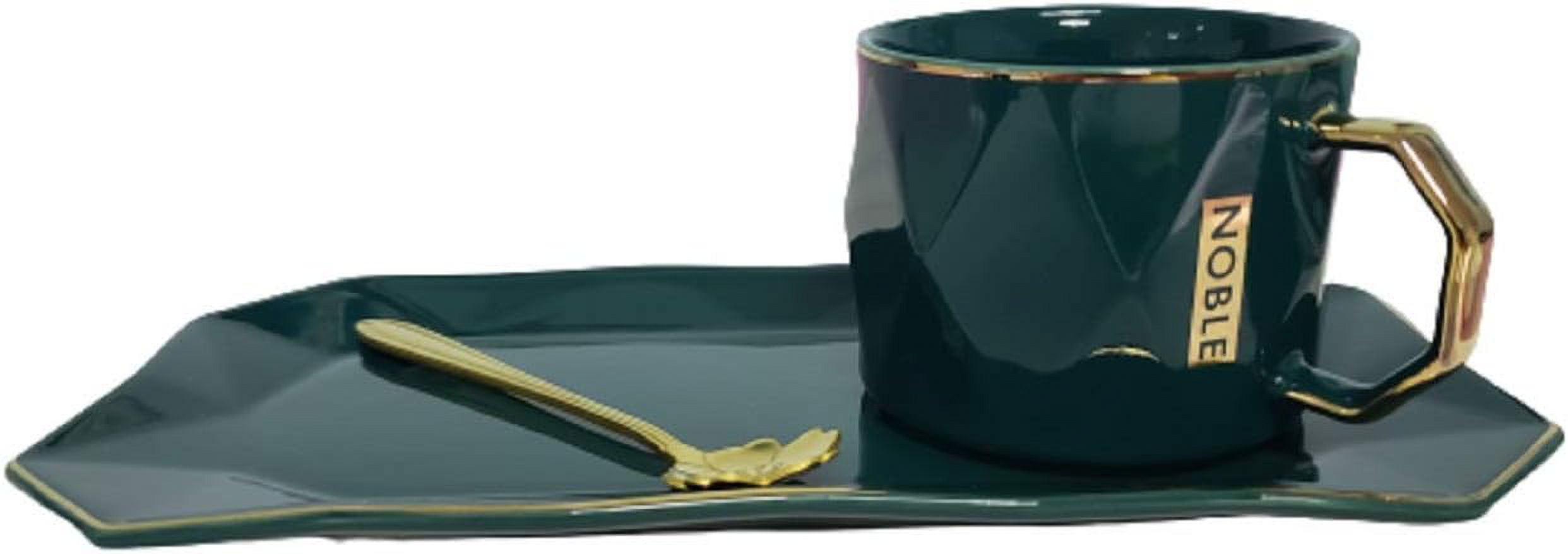 Ceramic Coffee Mug Set Tea Cup with Spoon and Tray - Both Hot and Cold ...