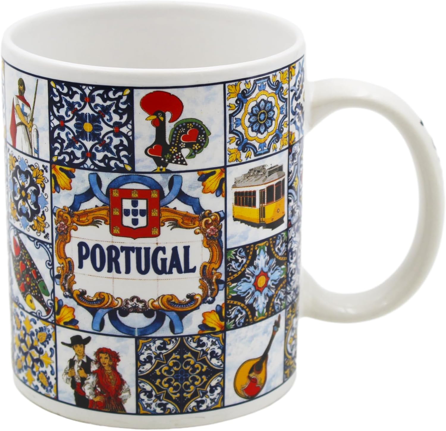Ceramic Coffee Mug - Traditional Icons with Rooster, Rancho, Sardines ...