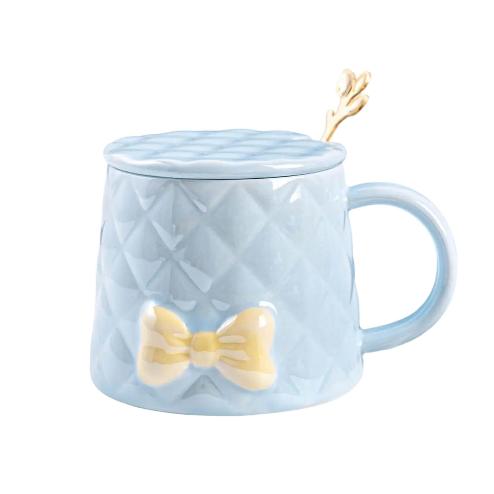 Ceramic Coffee Mug With Bowknot, 350ml Tea Cup Set, High-Temperature ...