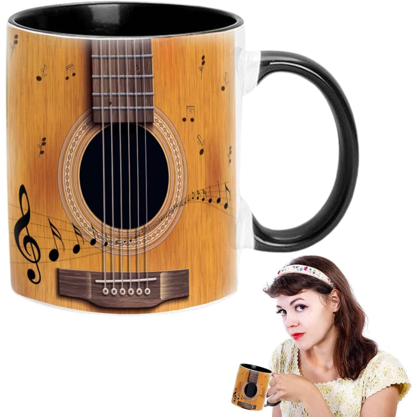 Ceramic Coffee Mug with Unique Musical Instrument Artwork Featuring ...