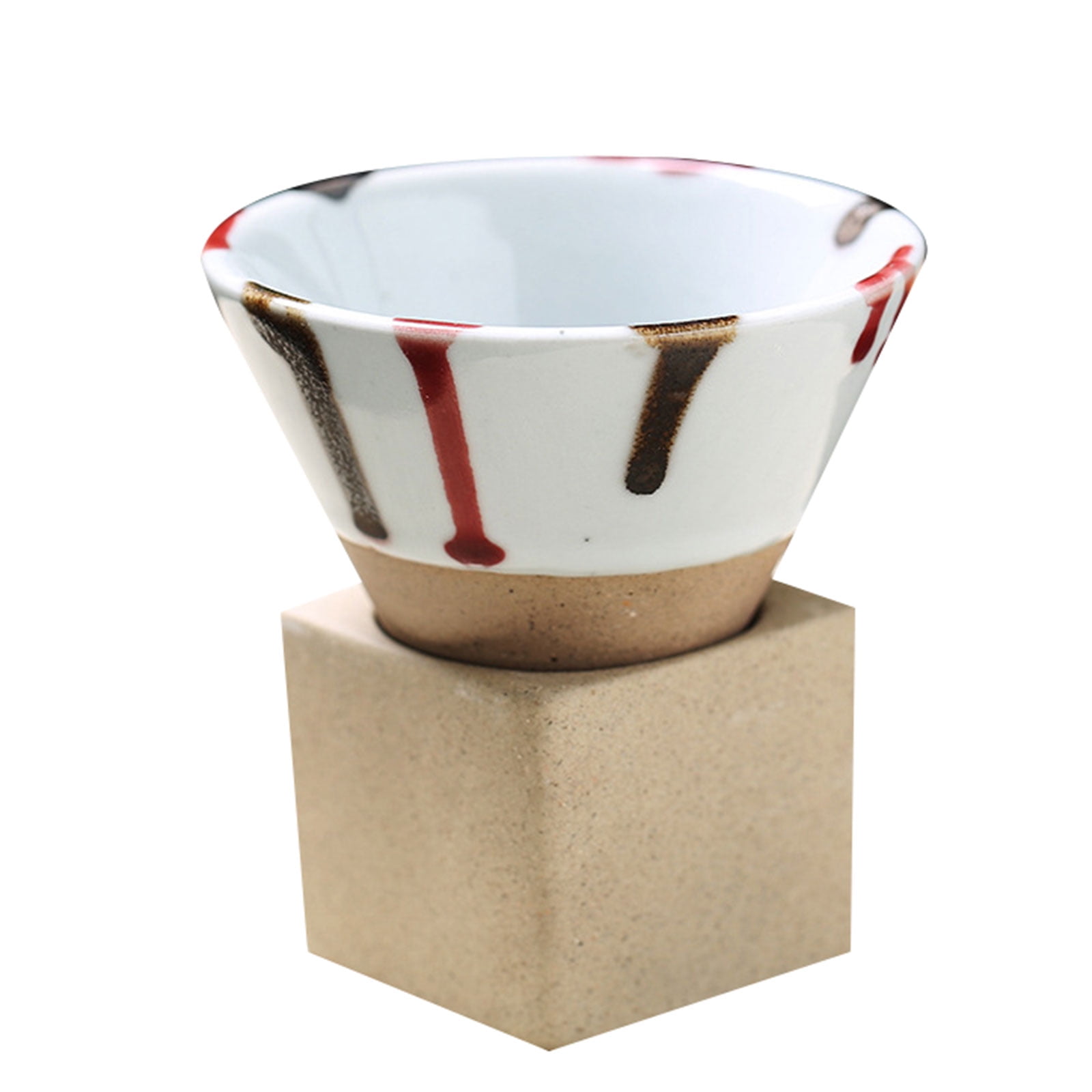 Ceramic Coffee Mugs with Base 100ml Triangular Cone Shape Porcelain-Cup ...