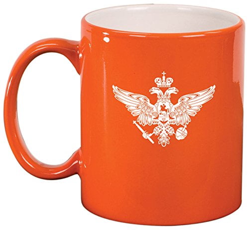 Ceramic Coffee Tea Mug Cup Russia Russian Eagle (Orange) - Walmart.com