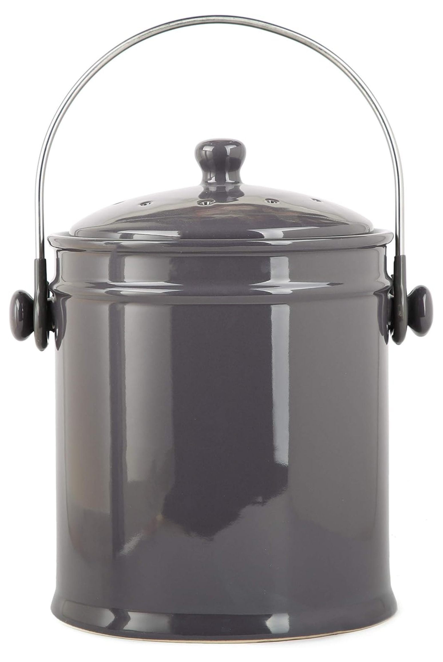 Ceramic Compost Bin with Charcoal Filter - 1 Gallon Kitchen Counter ...