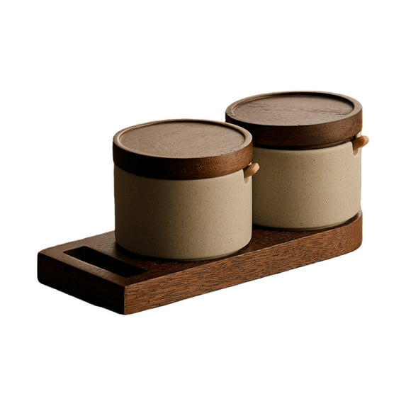 Ceramic Condiment Bottles Set for Oil Vinegar Salt Pepper with Elegant ...