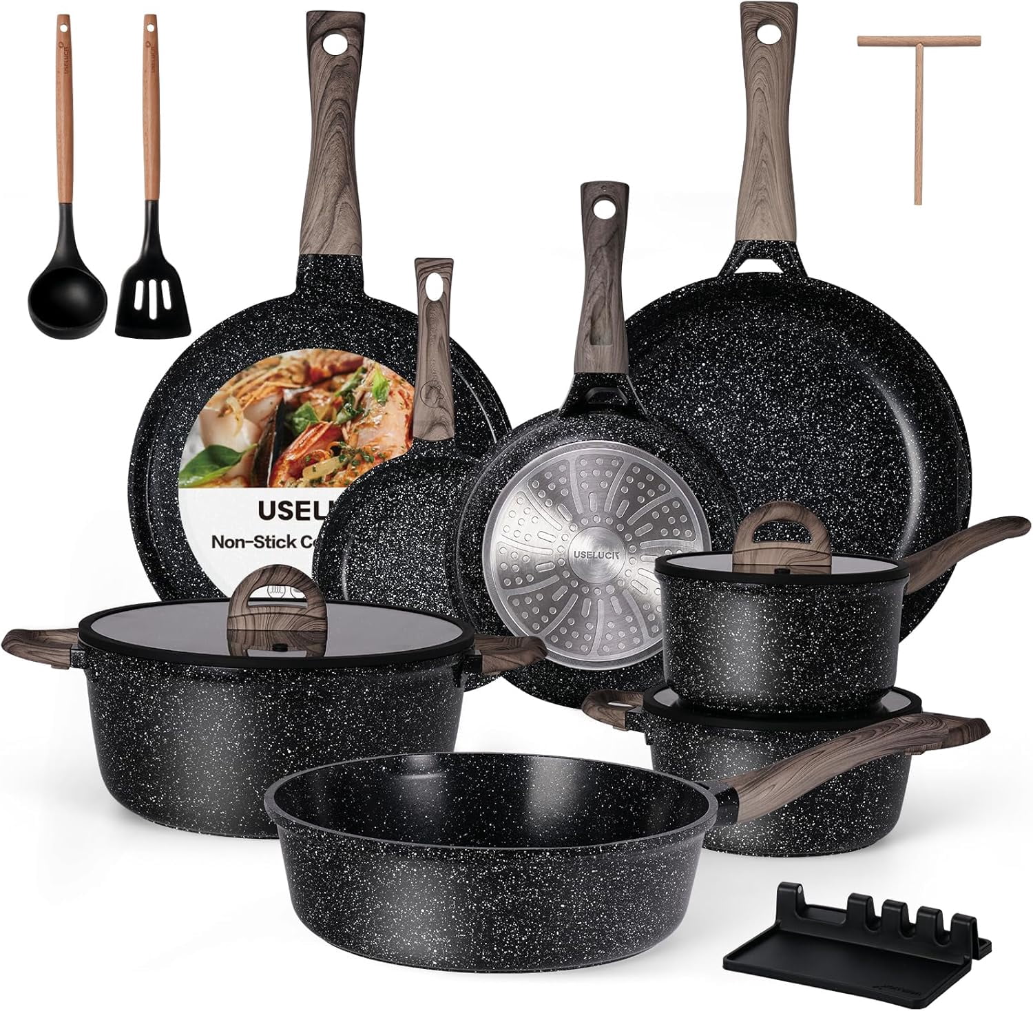 Ceramic Cookware Set 22 Piece Nonstick Pots and Pans Set Non Stick ...