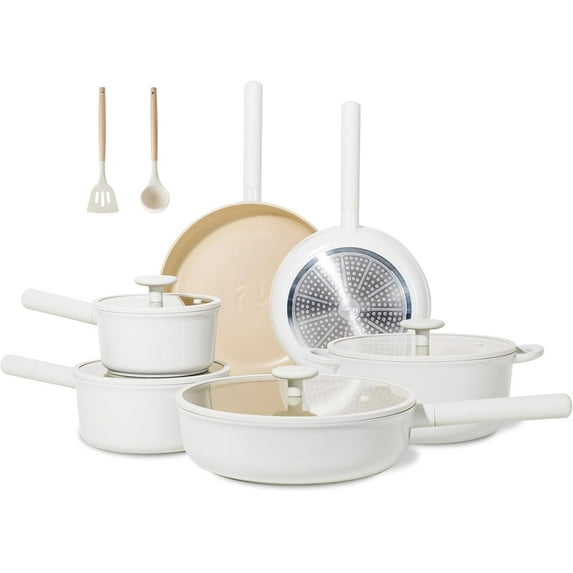 Ceramic Cookware Sets 17 count, Pots and Pans Set Non , Induction ...