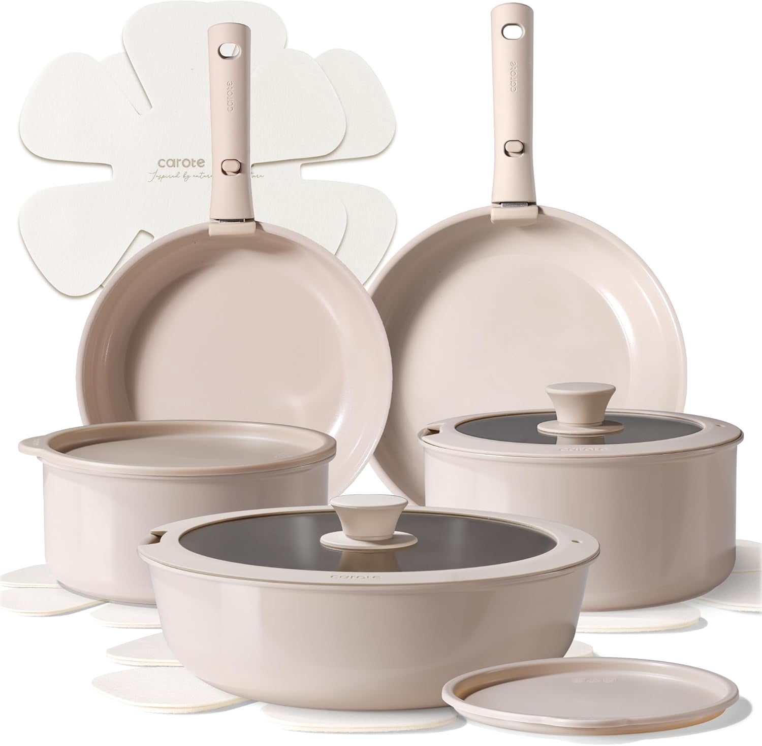 Ceramic Cookware Sets, Pots and Pans Set Non Stick Non Toxic, Induction ...