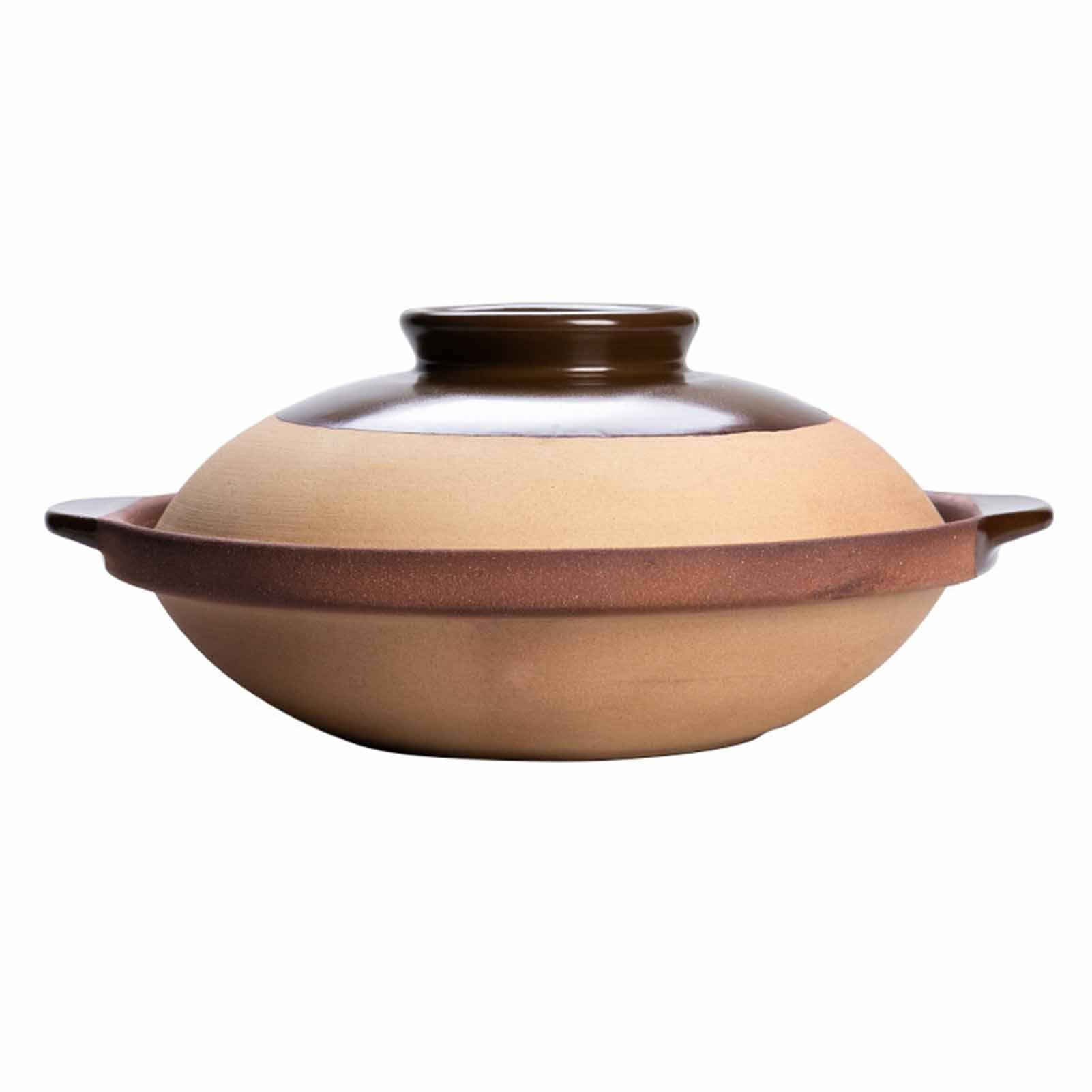 Ceramic Cookware with Lid,Slow Cooker,Stoneware Pot Heat- Resistant Hot ...