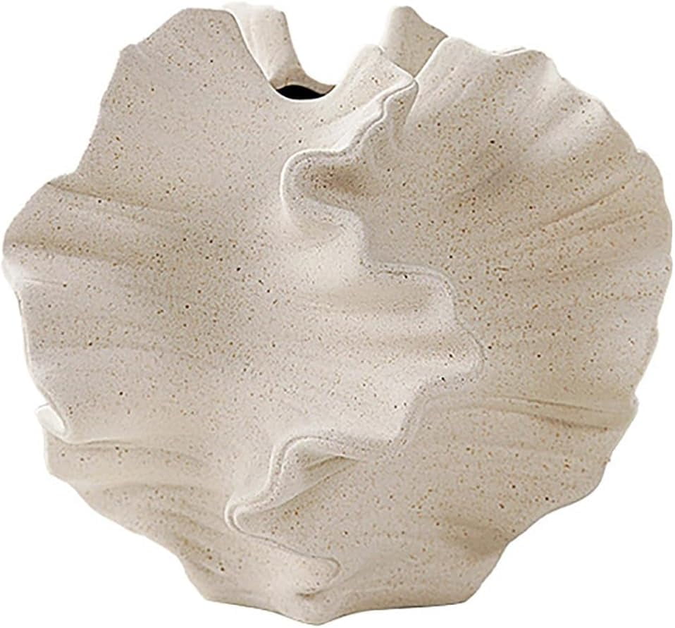Ceramic Coral Vase Nordic Art Beige Matte Container for Flower ...