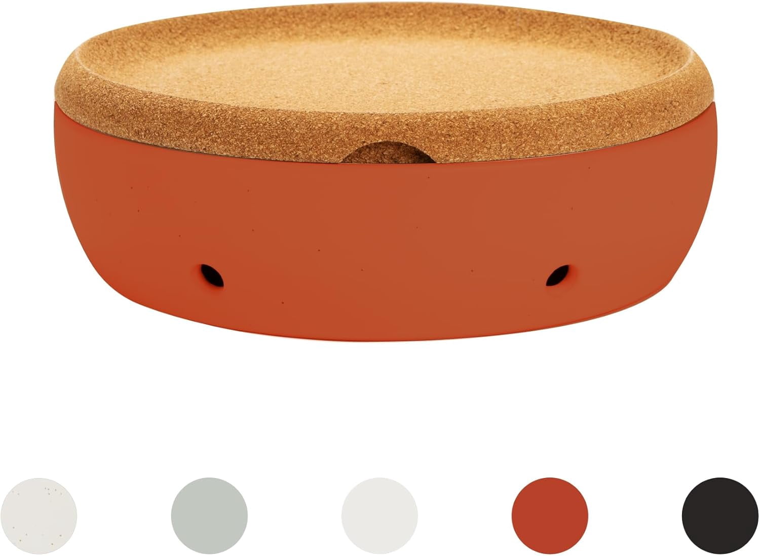 Ceramic and Cork Layers Fruit Bowl - Modern Matte Finish with Airflow ...