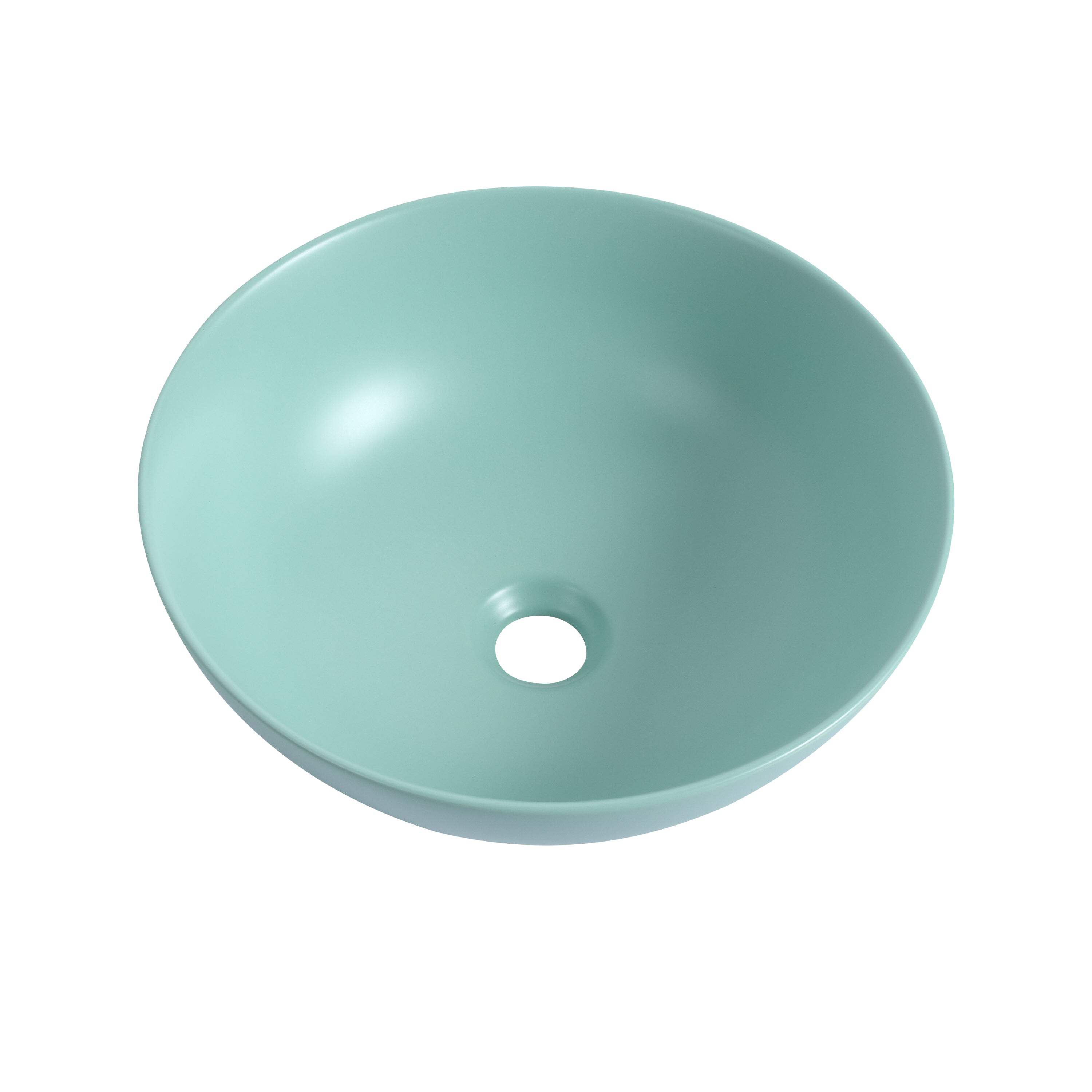 Ceramic Countertop Art Wash Basin, Vessel Sink Matt Light Green Light ...