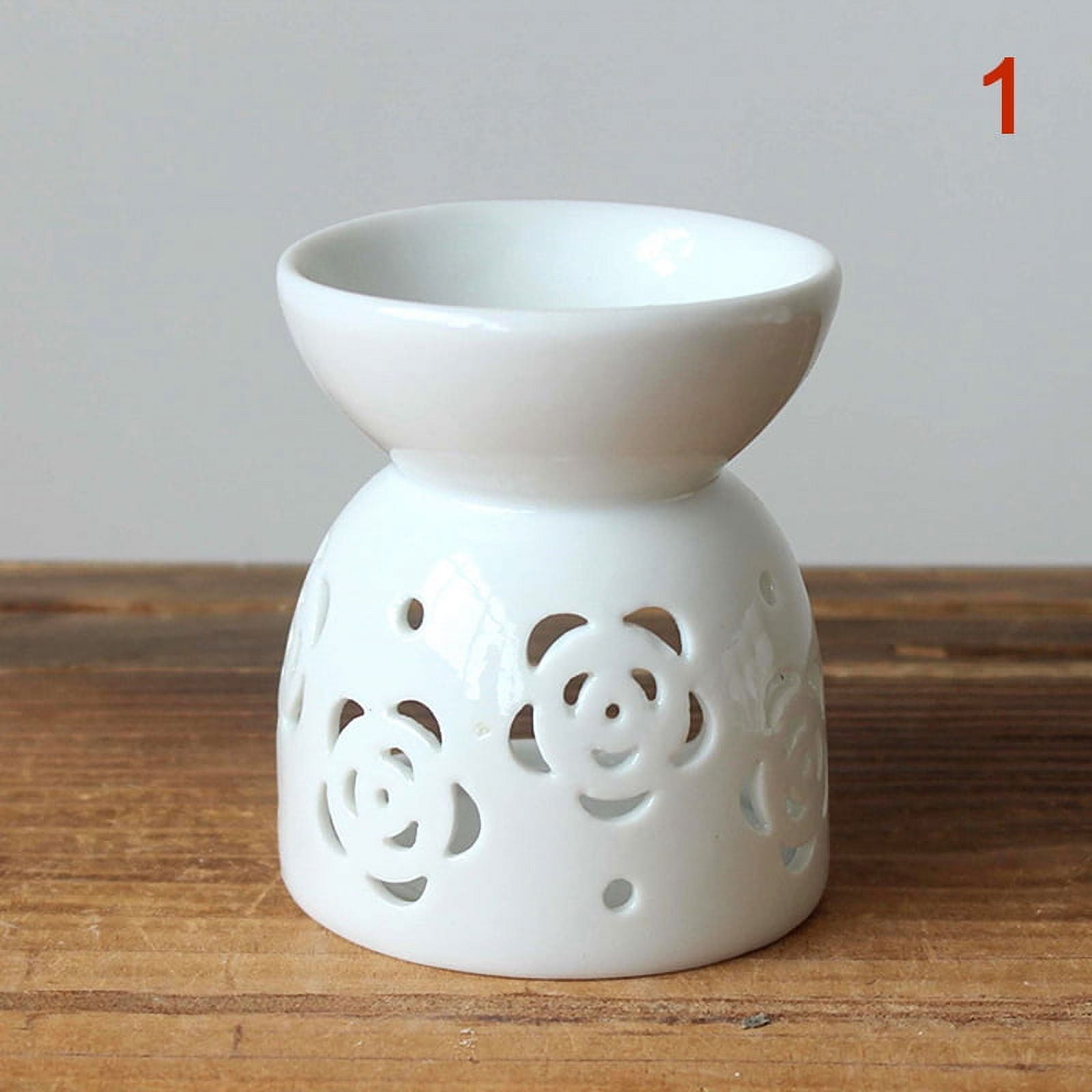 Ceramic Crafts Aroma Burner Handmade Hollow Flower Pattern Essential ...