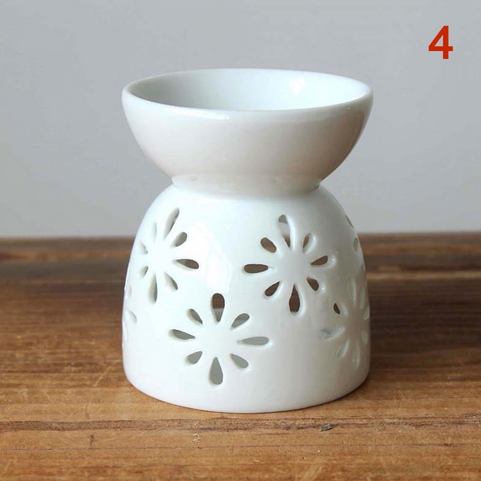 Ceramic Crafts Aroma Burner Handmade Hollow Flower Pattern Essential ...