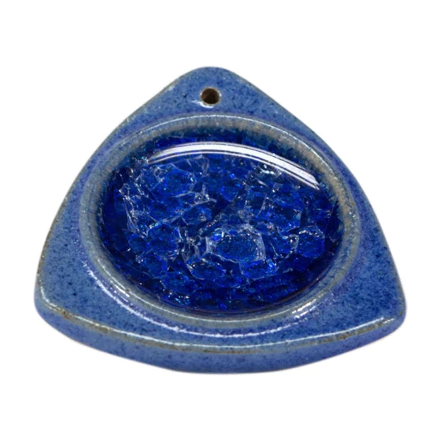 Ceramic Crystal Incense Holder,Triangle design,Blue,Crafted to Hold ...