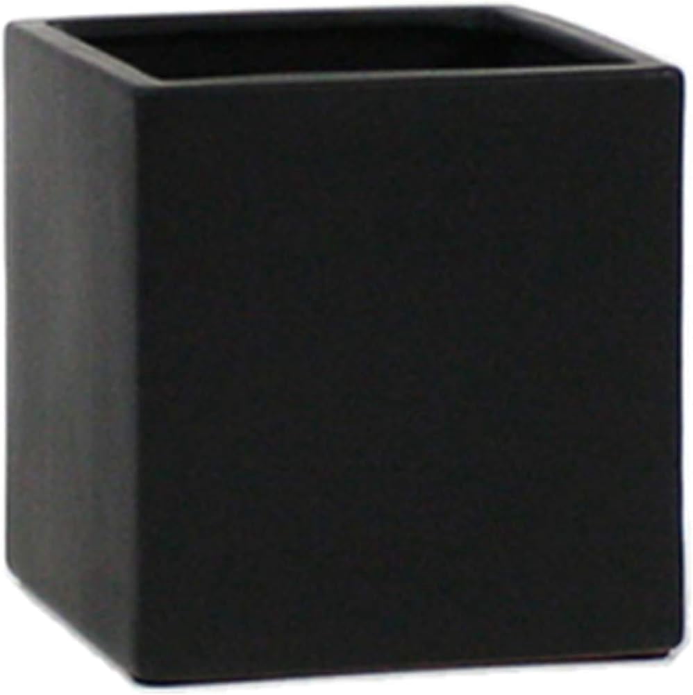 Ceramic Cube Vase Width 4" Height 4" (Fits 3" Pot) Elegant Modern Block ...