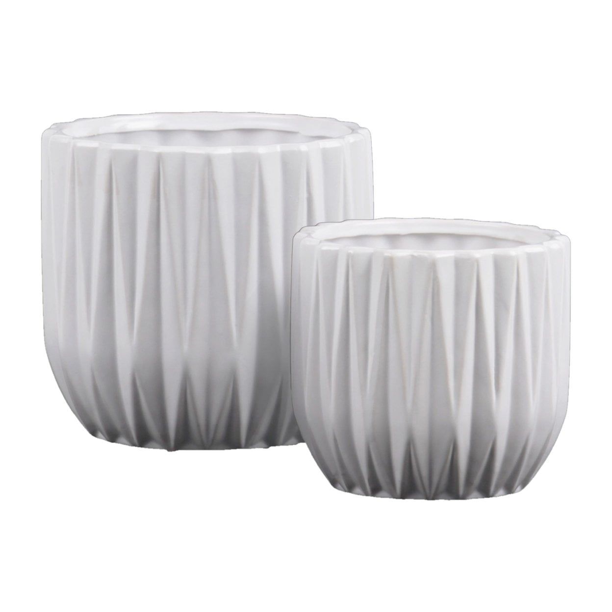 Ceramic Cylindrical Pot with Embossed Diamond Design Body, Patterned ...