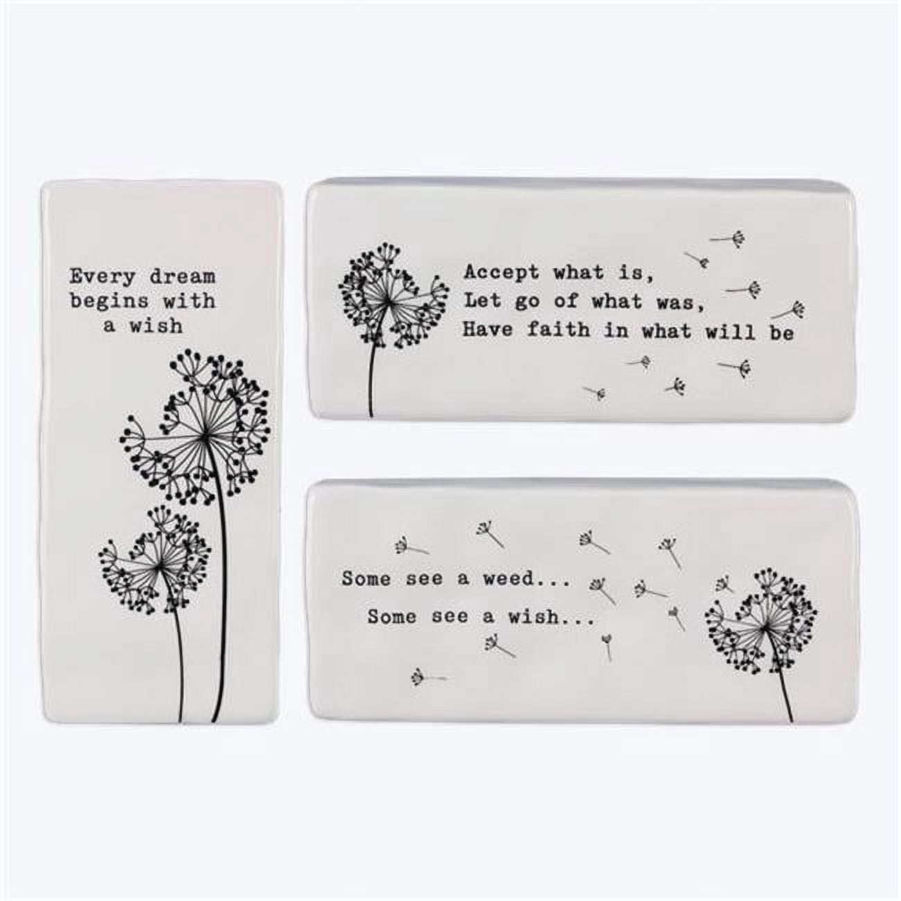 Ceramic Dandelion Block Sign, Assorted Color - 3 Piece - Walmart.com