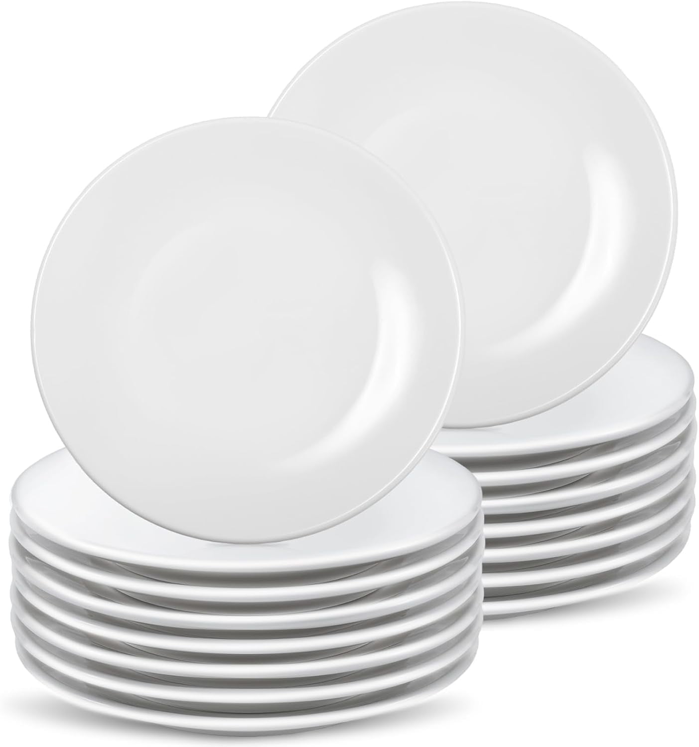 Ceramic Dessert Plates Set of 8, 6 Inch White Appetizer Plates, Round ...