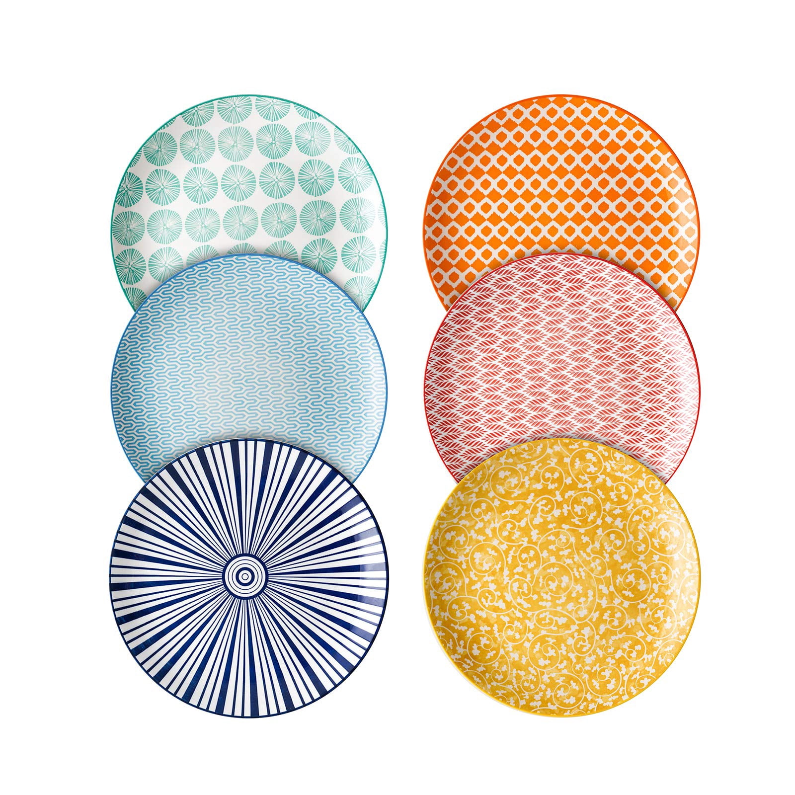 Ceramic Dessert Plates Set of 6, 6 Inch Mini Dinner Plates for Cake ...