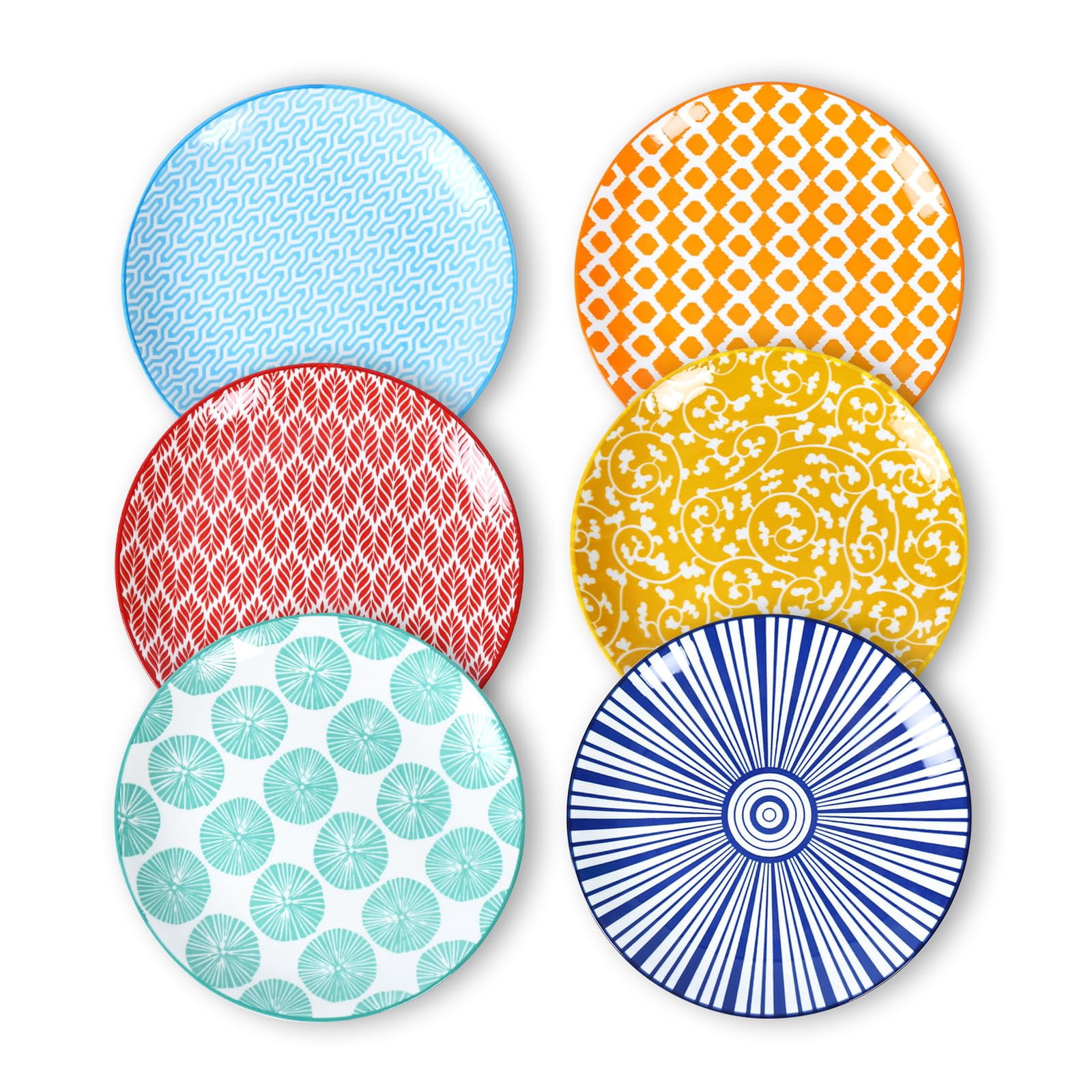 Ceramic Dessert Plates Set of 6, 6 Inch Mini Dinner Plates for Cake ...